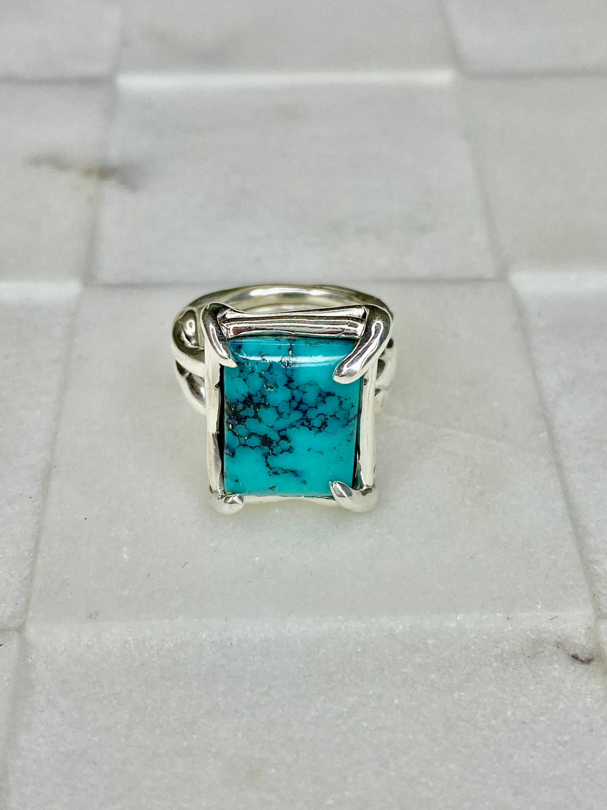 Rectangular Turquoise Ring | KazMexico